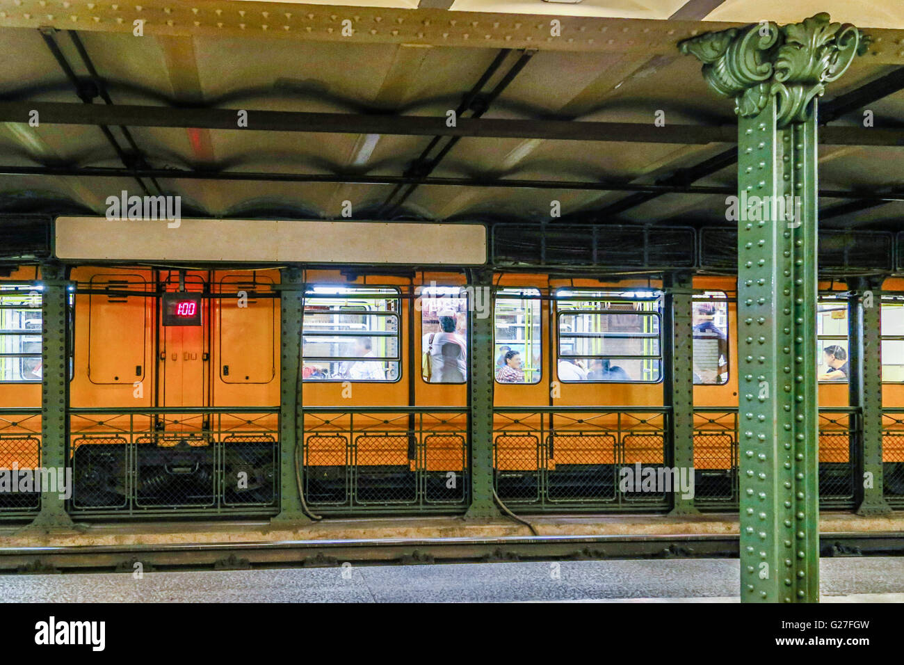 Train stop in a subway in Eastern Europe Stock Photo - Alamy
