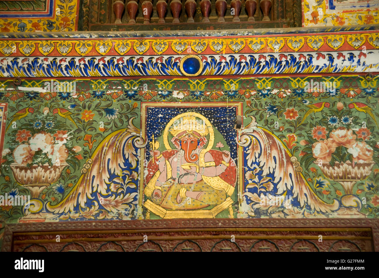 The image of Painting in Havelli in shekhwati, Rajasthan, India Stock ...