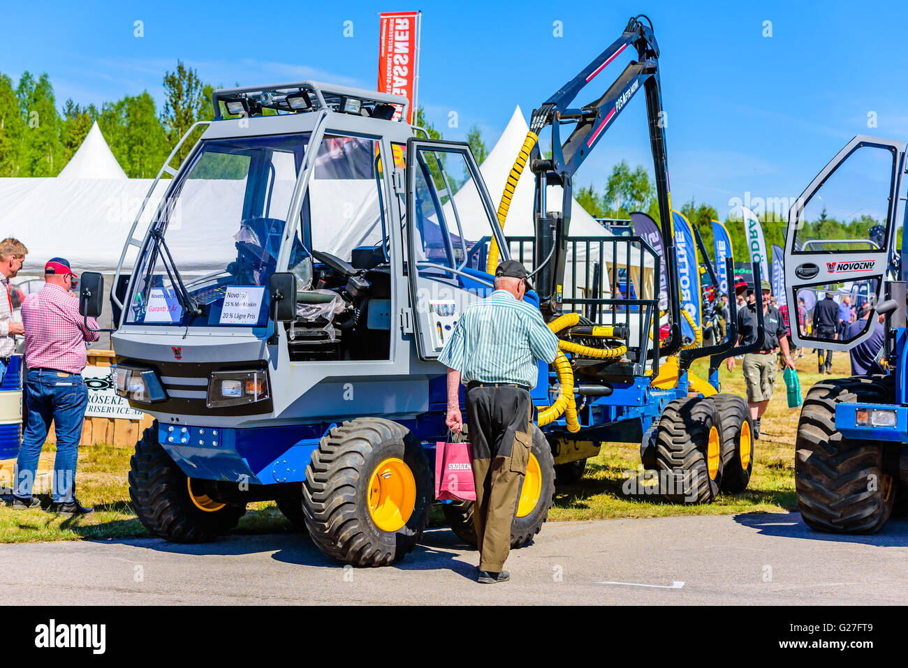 Emmaboda, Sweden - May 13, 2016: Forest and tractor (Skog och traktor ...