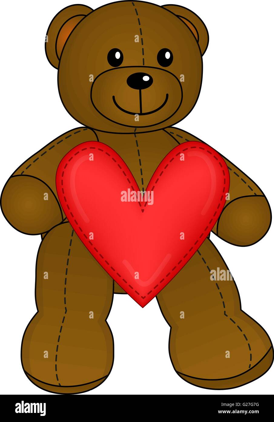 Cartoon Teddy with heart Stock Vector Image & Art - Alamy