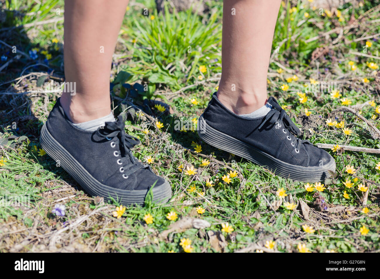 Woman stepping on step hi-res stock photography and images - Alamy