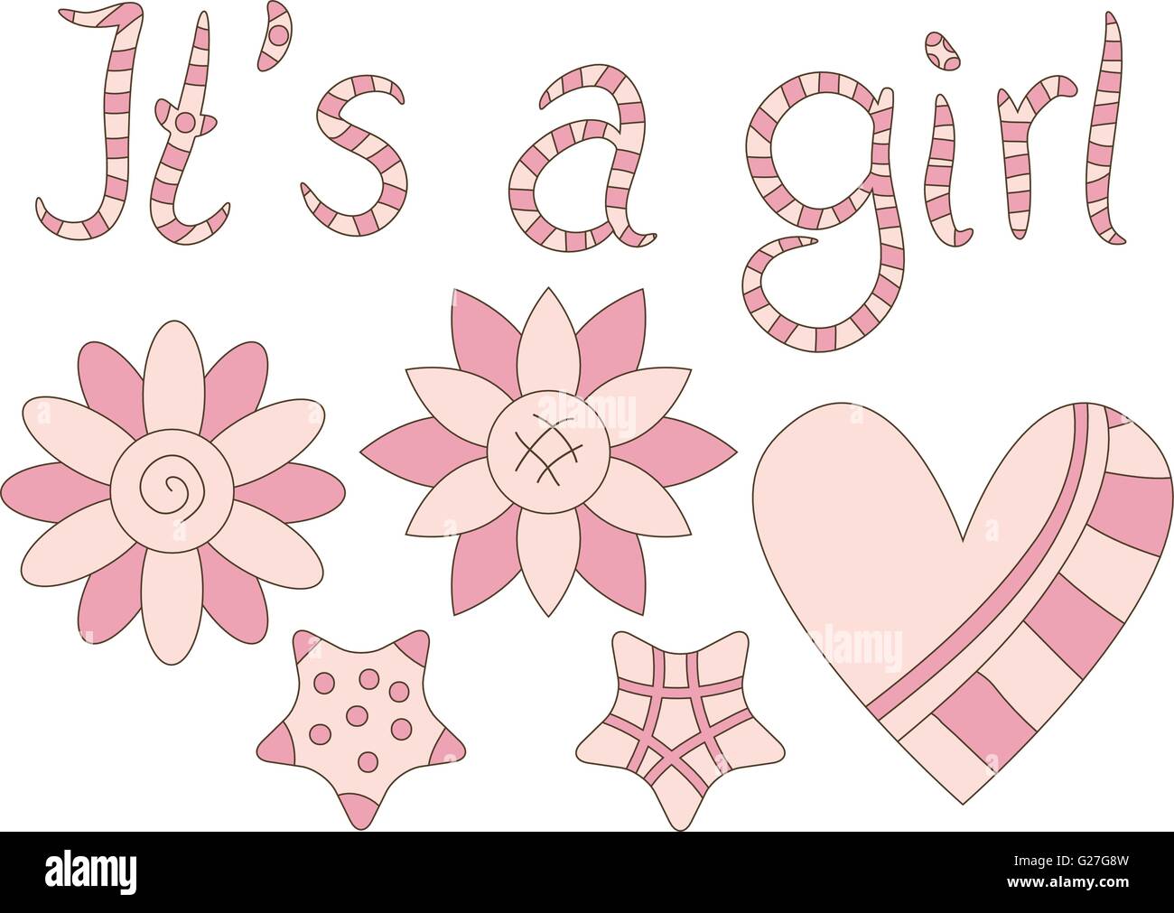 Girl text on white Stock Vector Images - Alamy