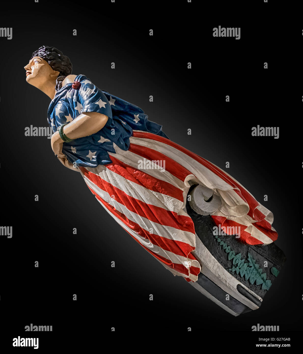 A profile view of the figure head Columbia.From an iron hulled Barque ...