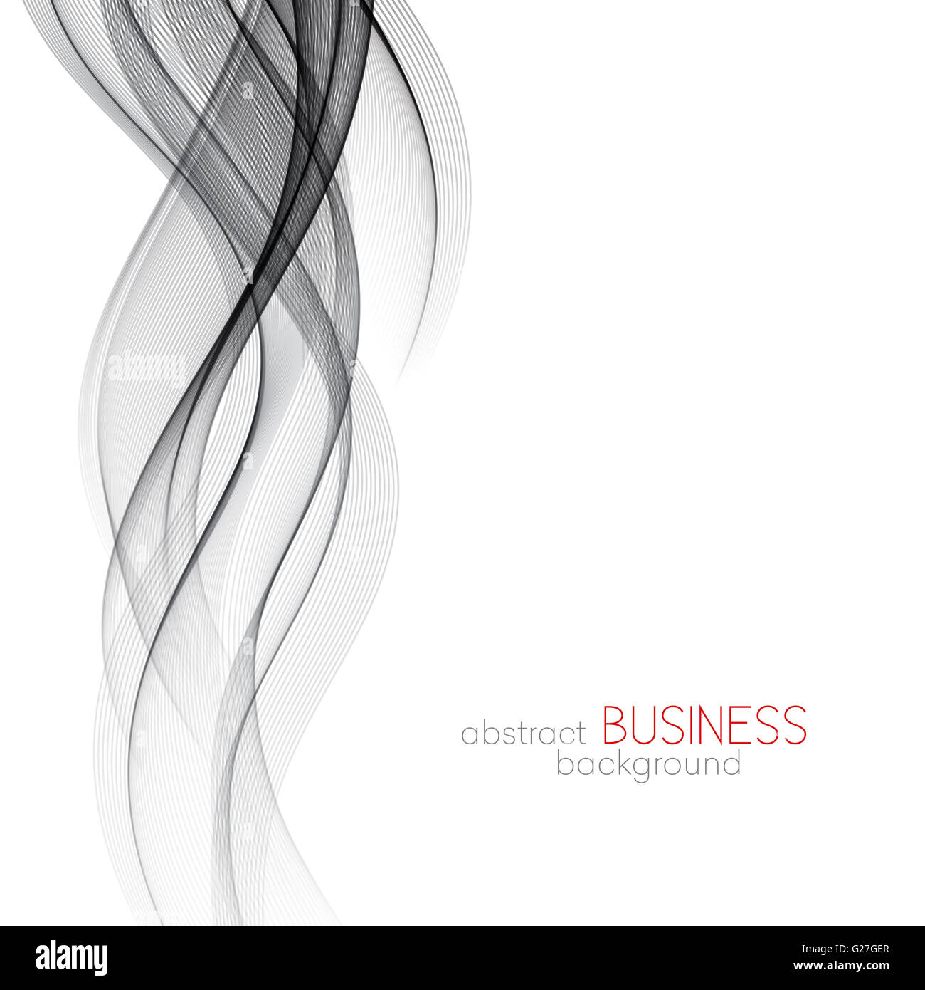 Abstract smooth gray wave . Curve flow grey motion illustration. Gray ...