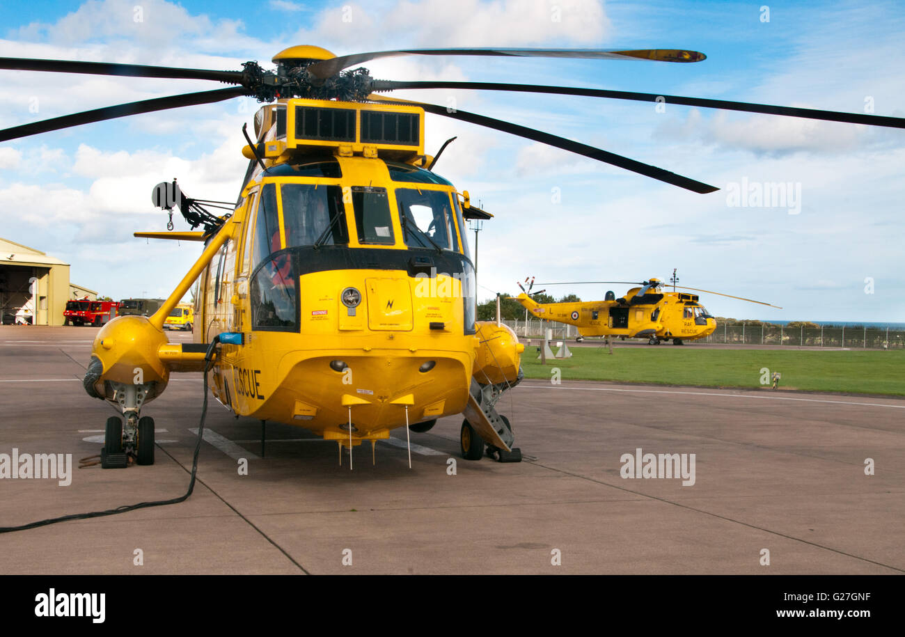 Royal Air Force search and rescue Sea King helicopters of 202 Squadron ...