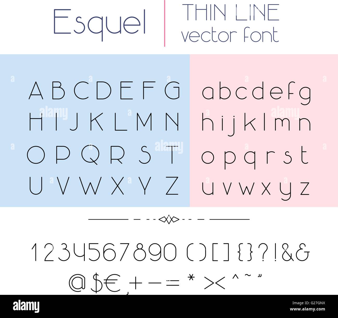 Thin Line Font Stock Vector Image And Art Alamy