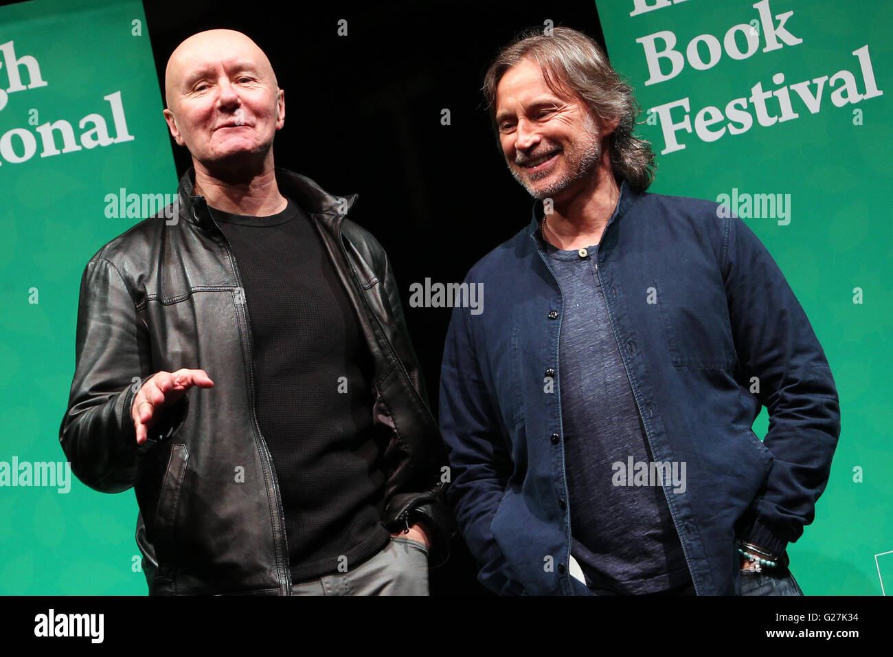 Irvine Welsh and actor Robert Carlyle pose for a picture at the Usher ...