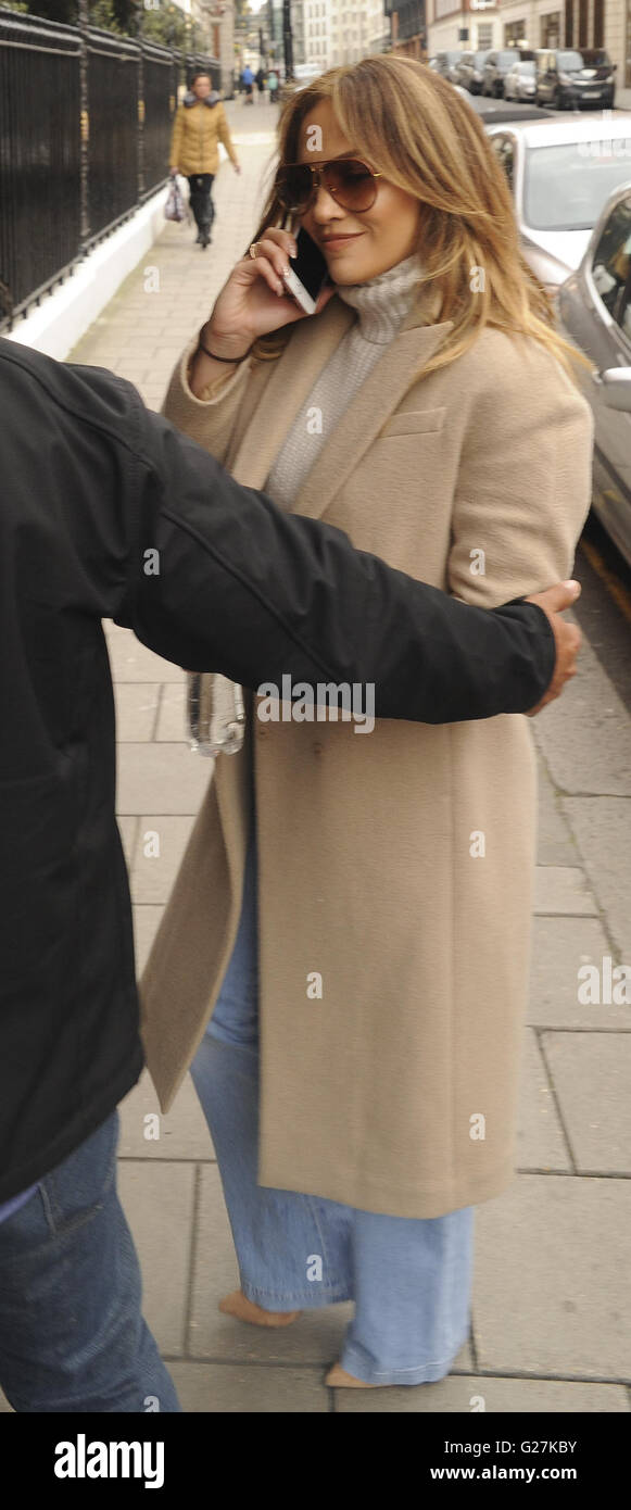 Jennifer Lopez seen arriving at Claridge's Featuring: Jennifer Lopez ...