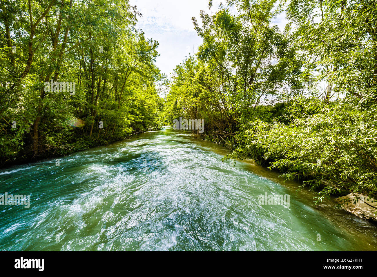 the Senio river on the Apennines hills of Tuscany and Romagna Stock ...