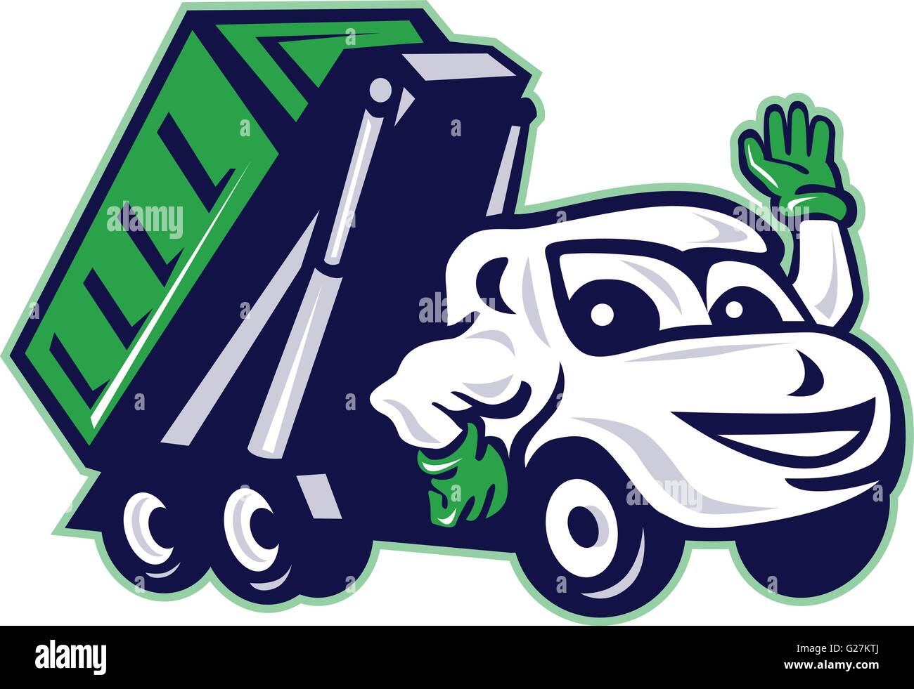 White bin lorry Stock Vector Images - Alamy