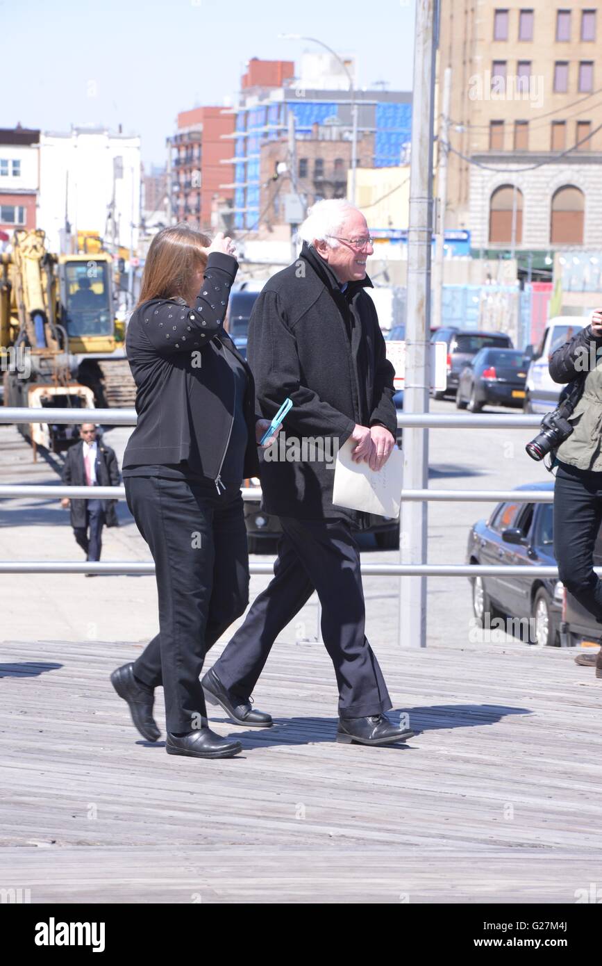 Bernie Sanders rally in Coney Island Featuring: Bernie Sanders, Micheal ...