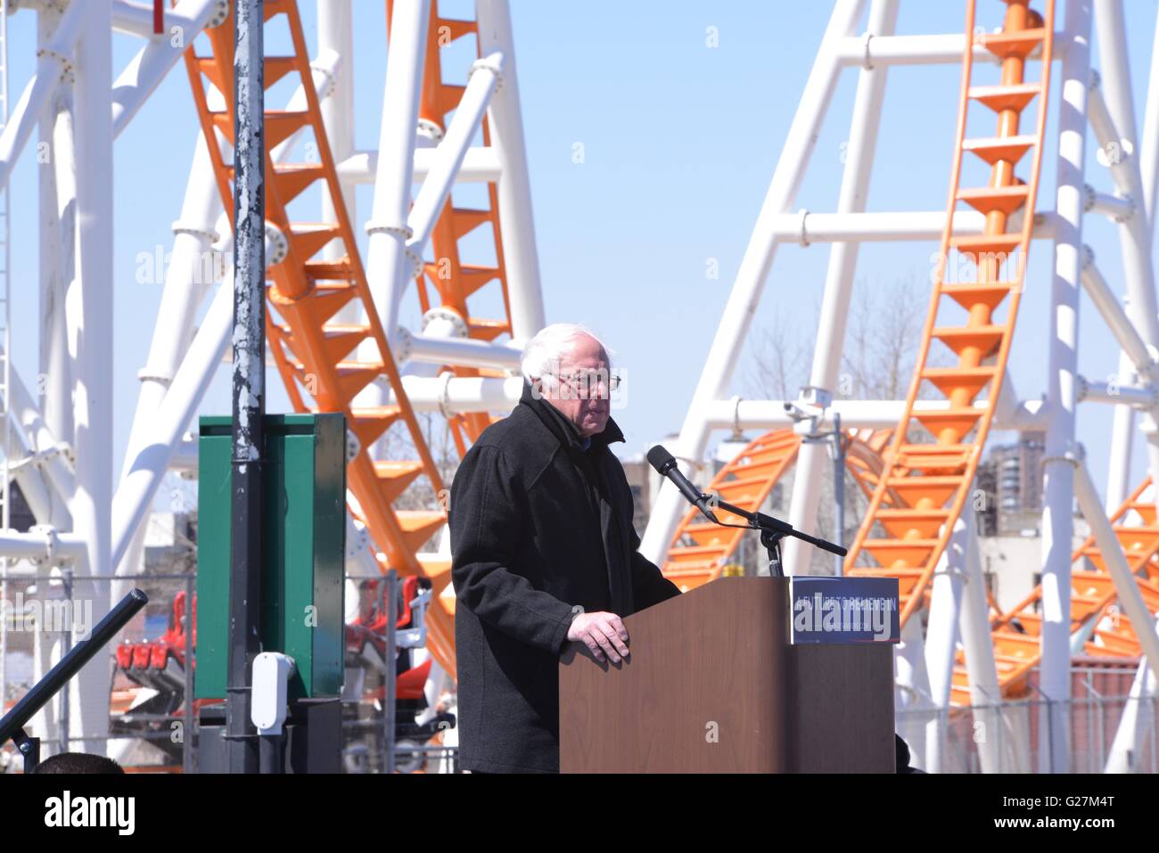 Bernie Sanders rally in Coney Island Featuring: Bernie Sanders, Micheal ...