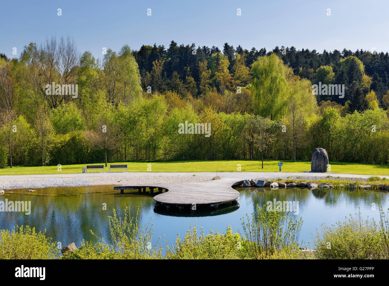 Feng Shui park, Lalling, Lallinger Winkel, Bavarian Forest, Lower ...