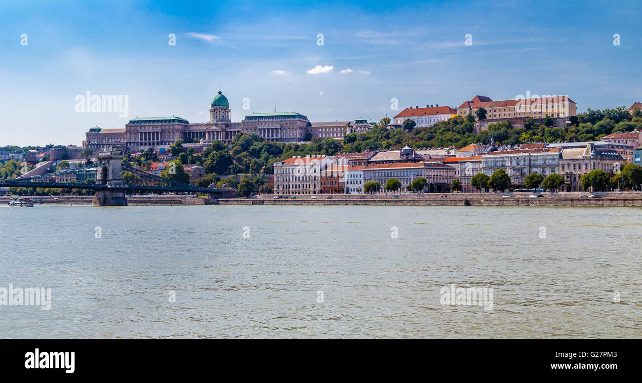 The Chain Bridge under the Royal Castle in Budapest Stock Photo - Alamy