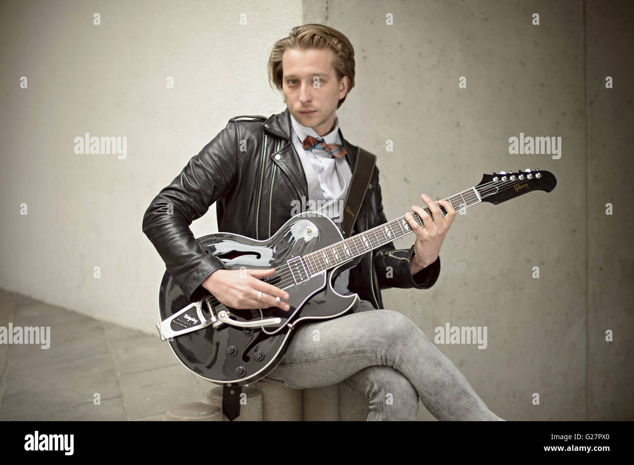 German actor and multi-instrumentalist Tim Morten Uhlenbrock playing a ...