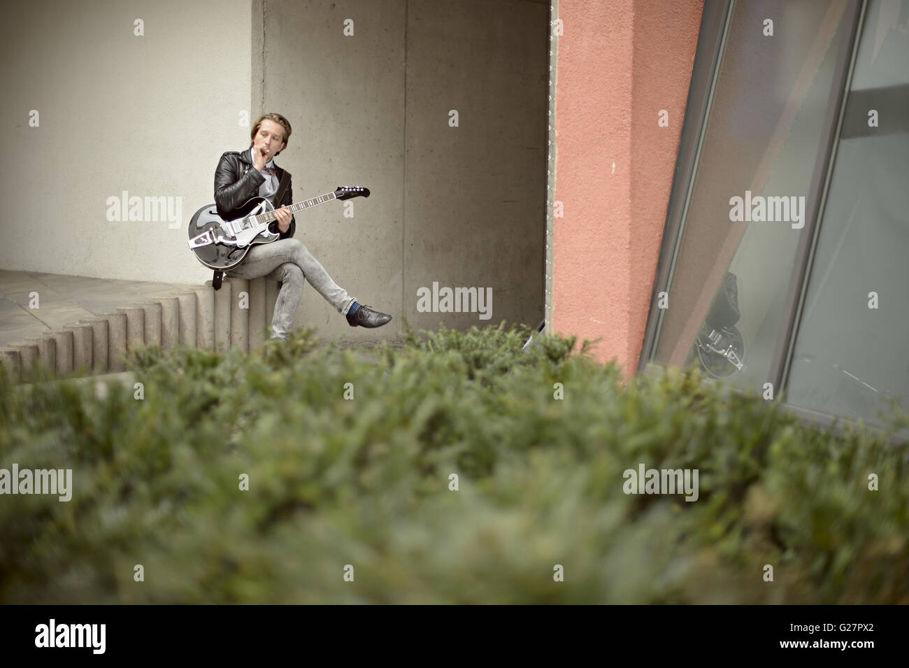 German actor and multi-instrumentalist Tim Morten Uhlenbrock playing a ...