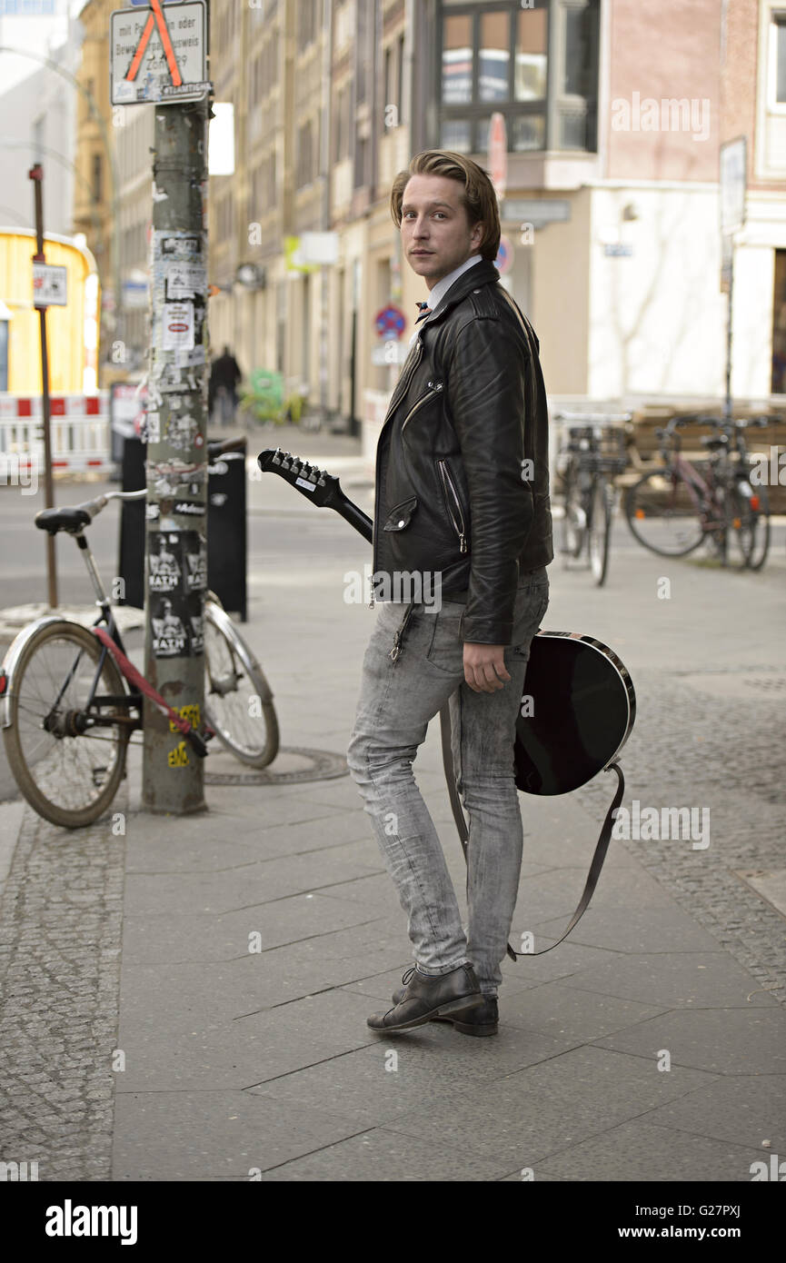 German actor and multi-instrumentalist Tim Morten Uhlenbrock playing a ...