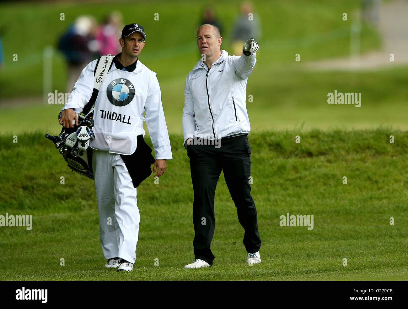 Mike Tindall and his caddy during the Pro-AM tournament at Wentworth ...