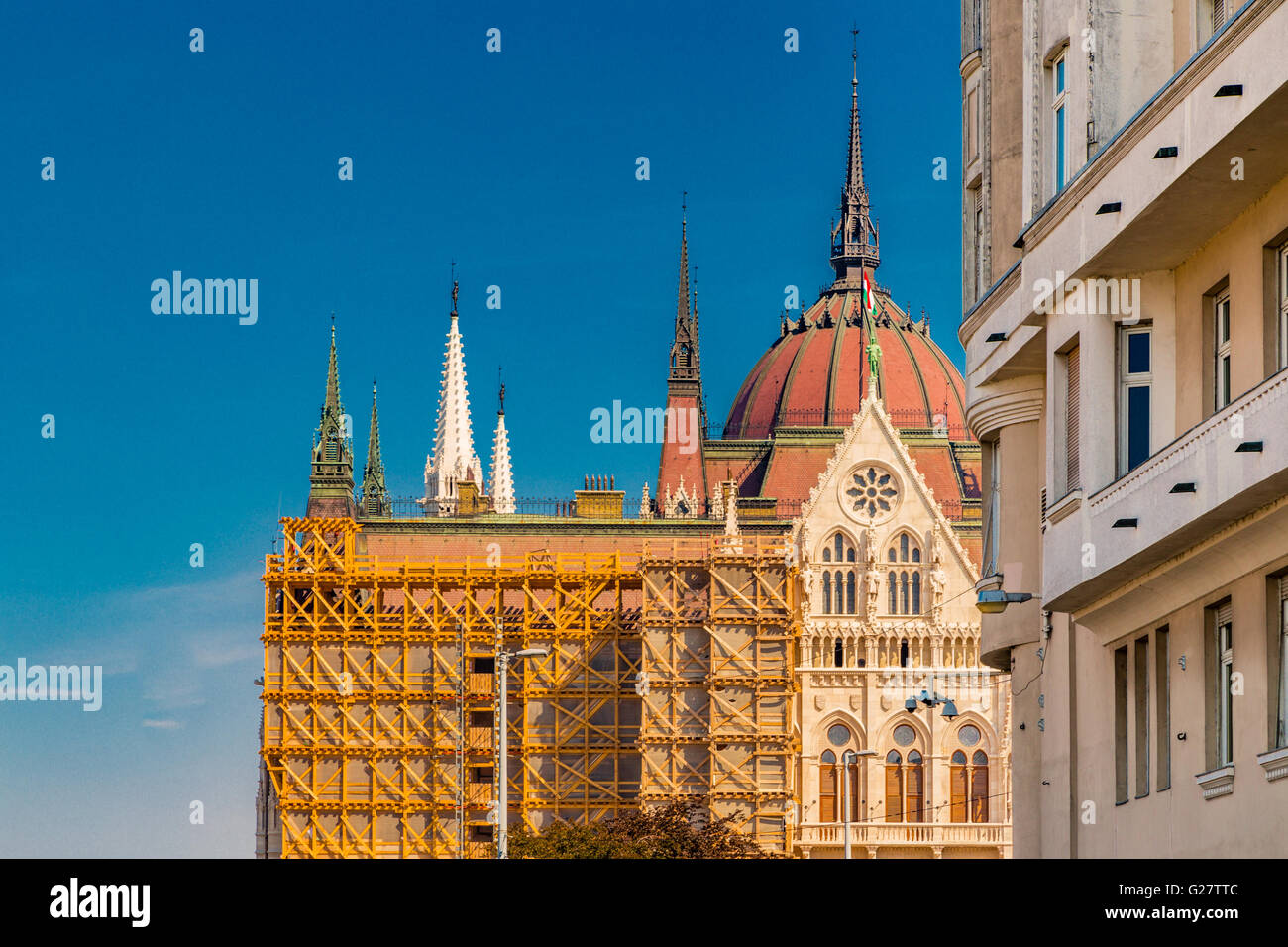 scaffolding for renovation and restoration of the walls of House of ...