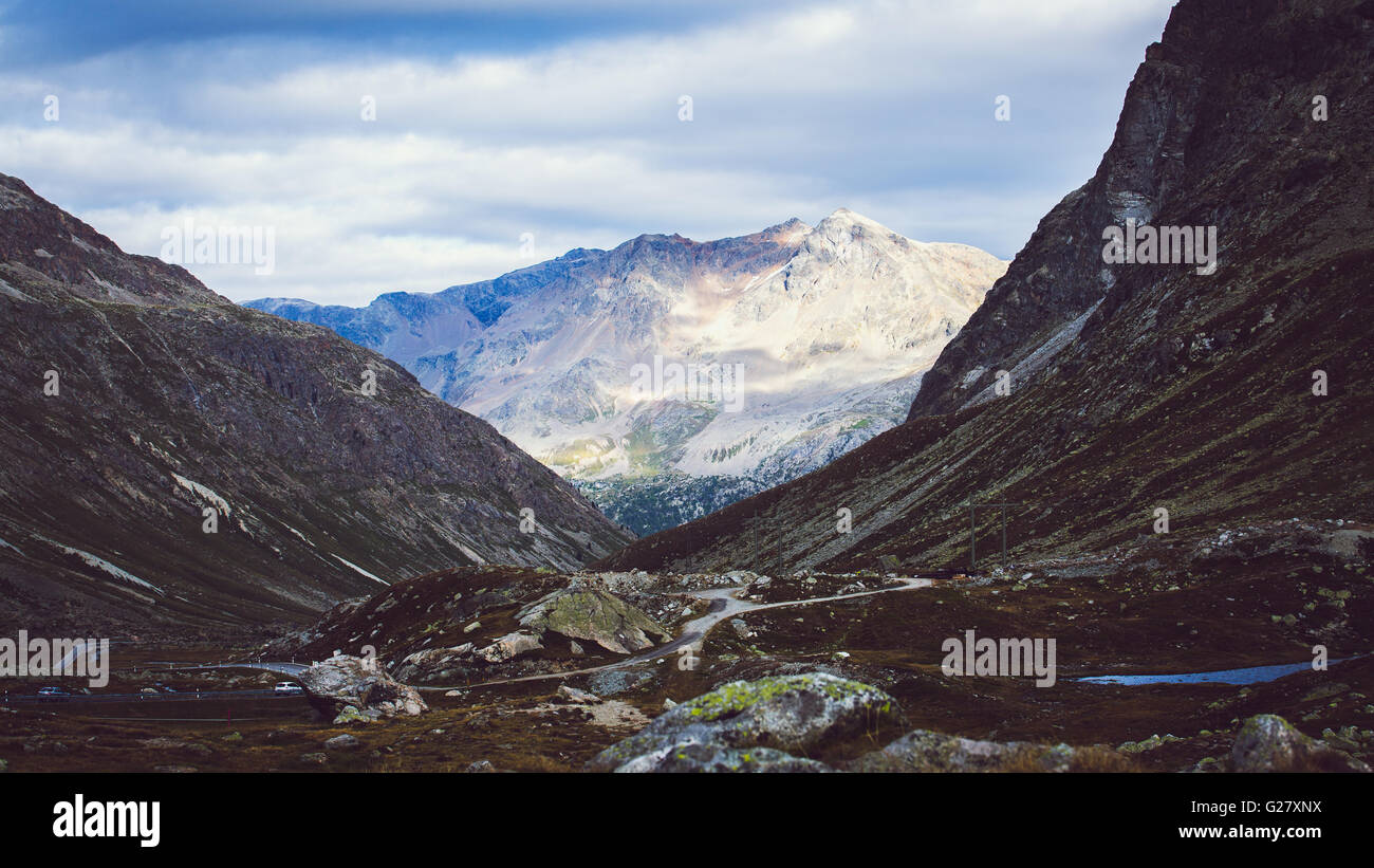 impressive Mountain panorama in Switzerland. Julier pass Stock Photo ...