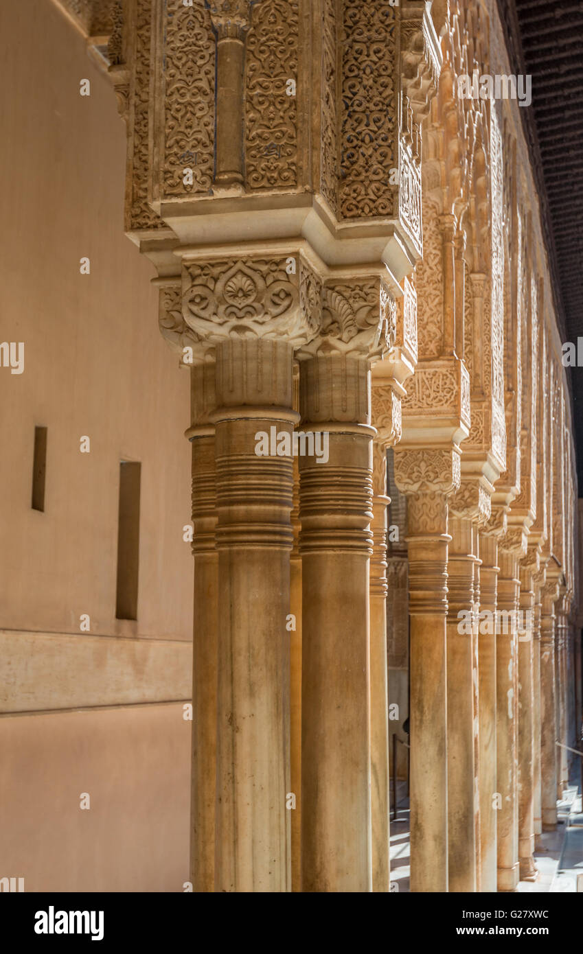 Columns in Alhambra Palace Granada Spain Stock Photo - Alamy
