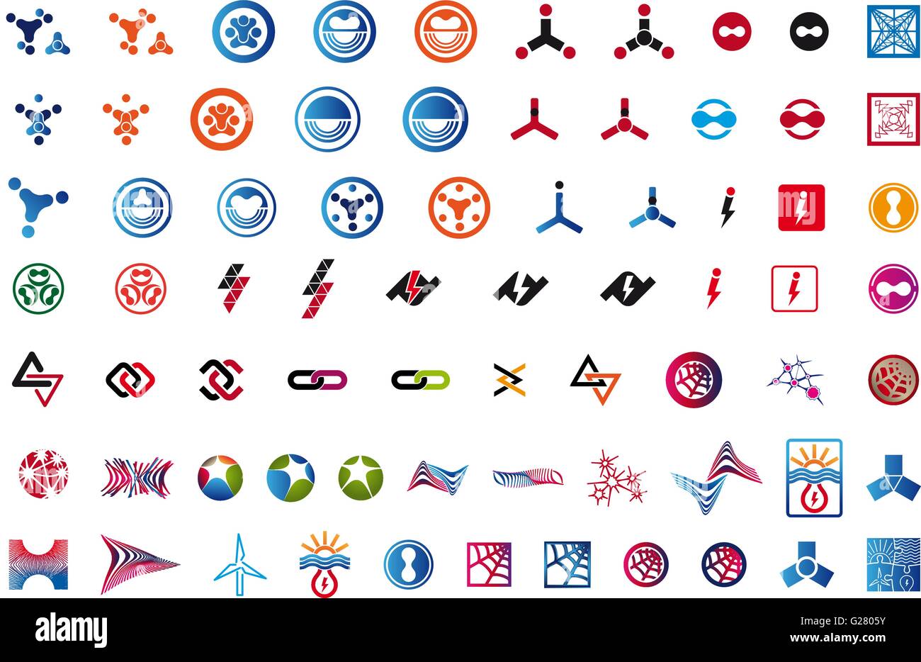 Vector set of a different signs and logos Stock Vector Image & Art - Alamy