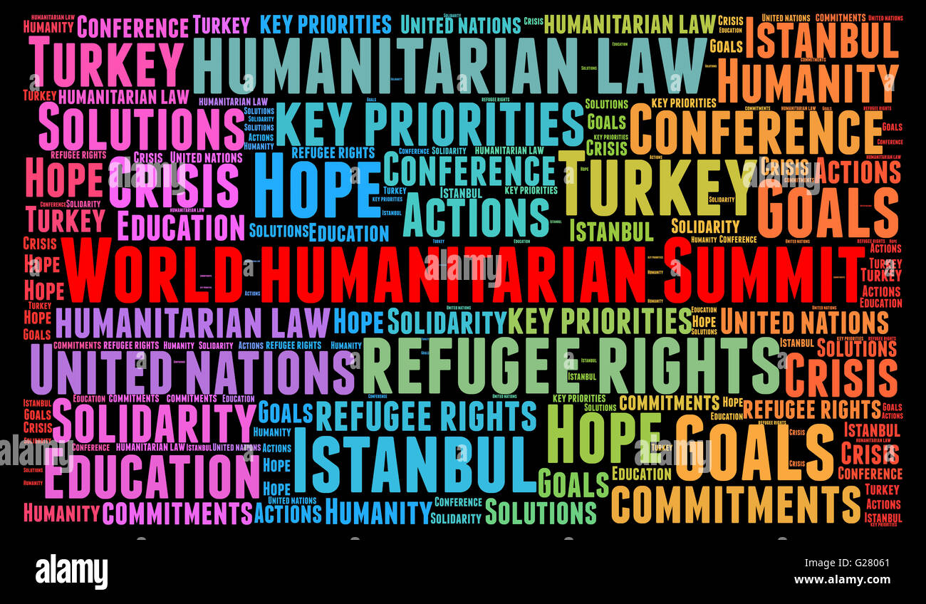World humanitarian summit word cloud concept Stock Photo - Alamy