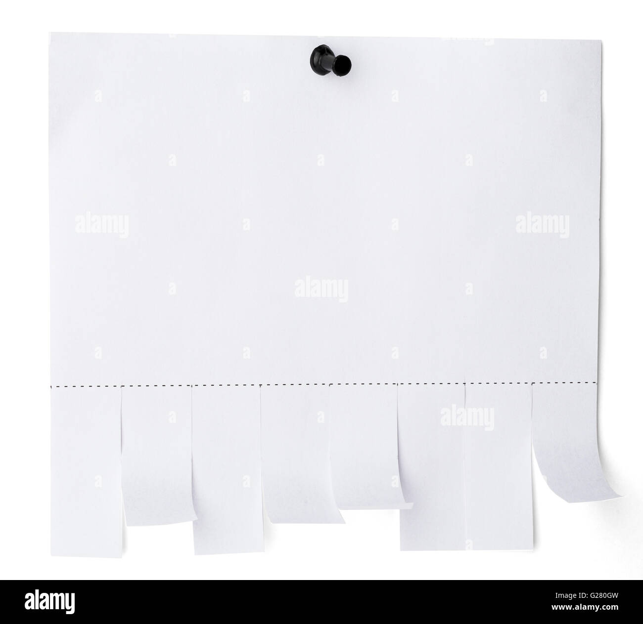 Tear off paper notice on white wall Stock Photo - Alamy