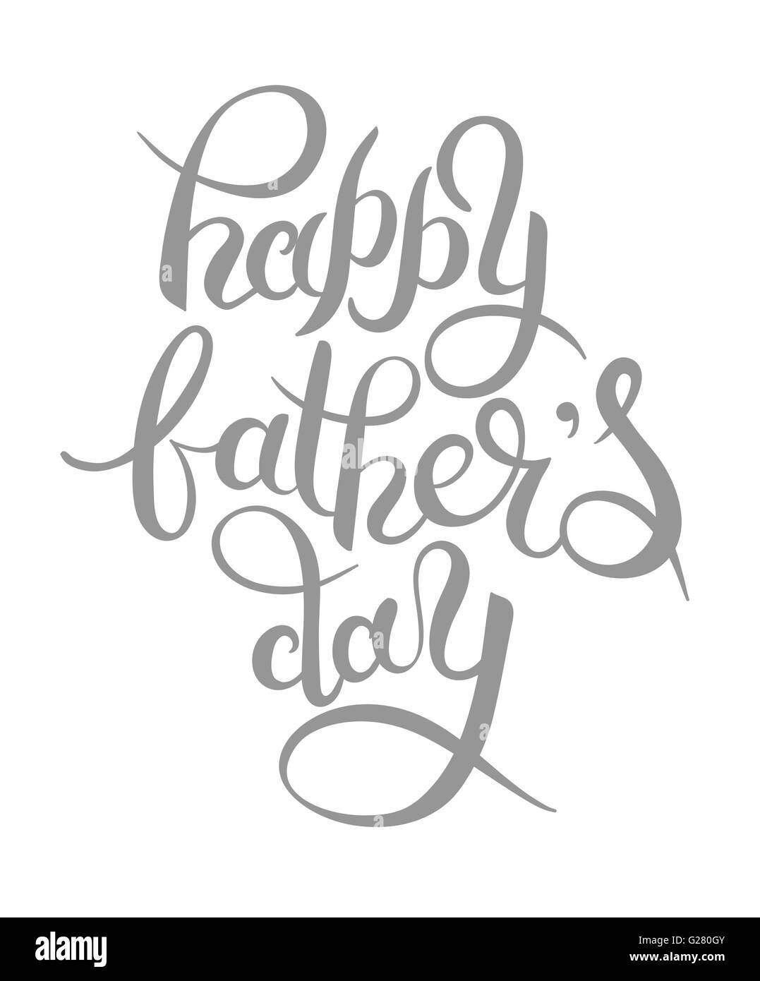 happy father's day handwritten inscription design greeting card Stock ...