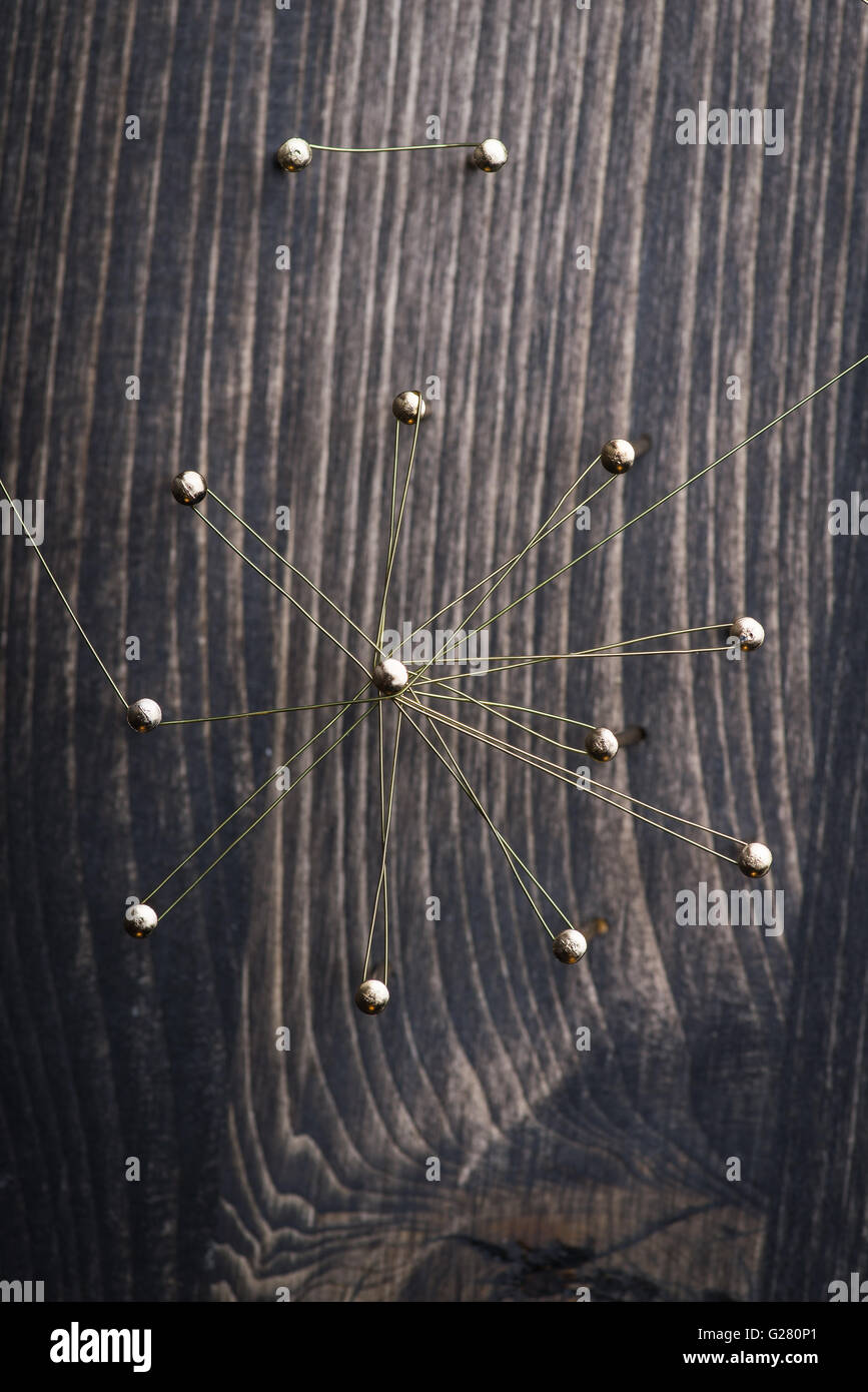 Web of wires, showing connections between groups and individuals Stock ...