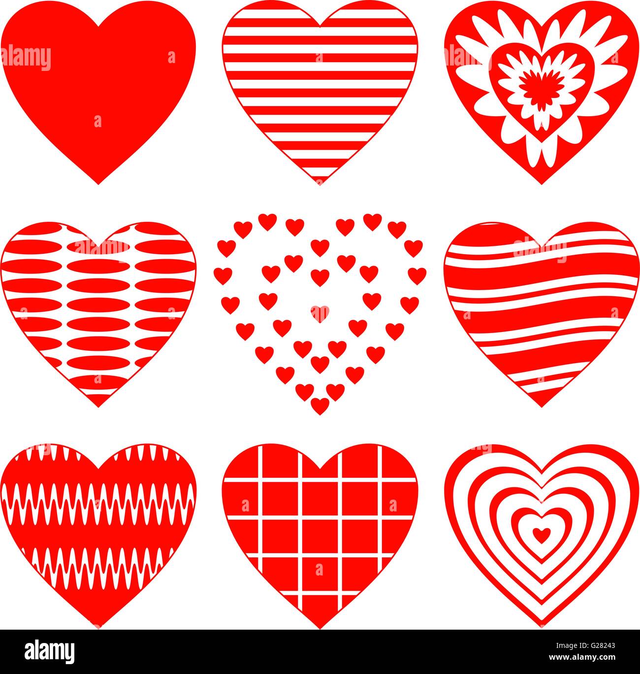 Valentine heart, set Stock Vector Image & Art - Alamy