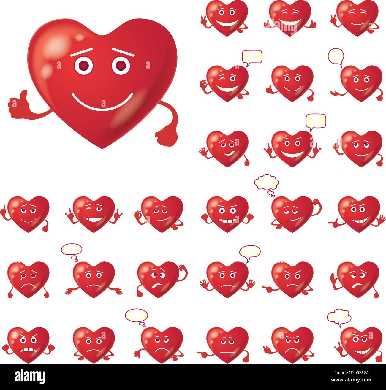 Valentine hearts, smileys, set Stock Vector Image & Art - Alamy