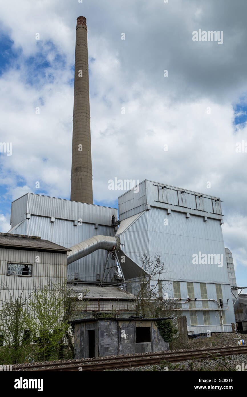 The Westbury Cement Works chimney, towering over the Wiltshire ...