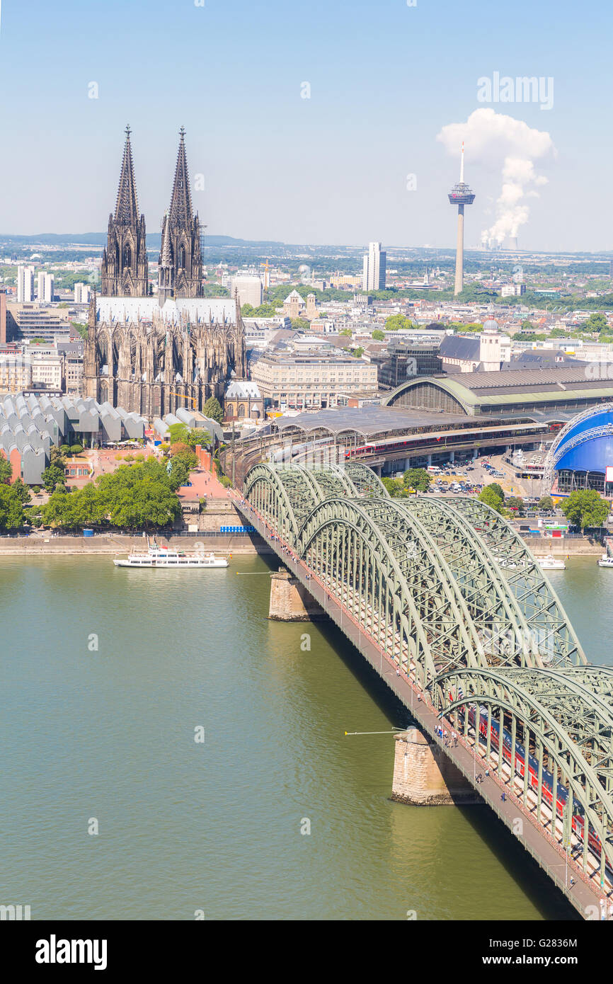 Cologne Cathedral aerial view, Cologne, Germany Stock Photo - Alamy