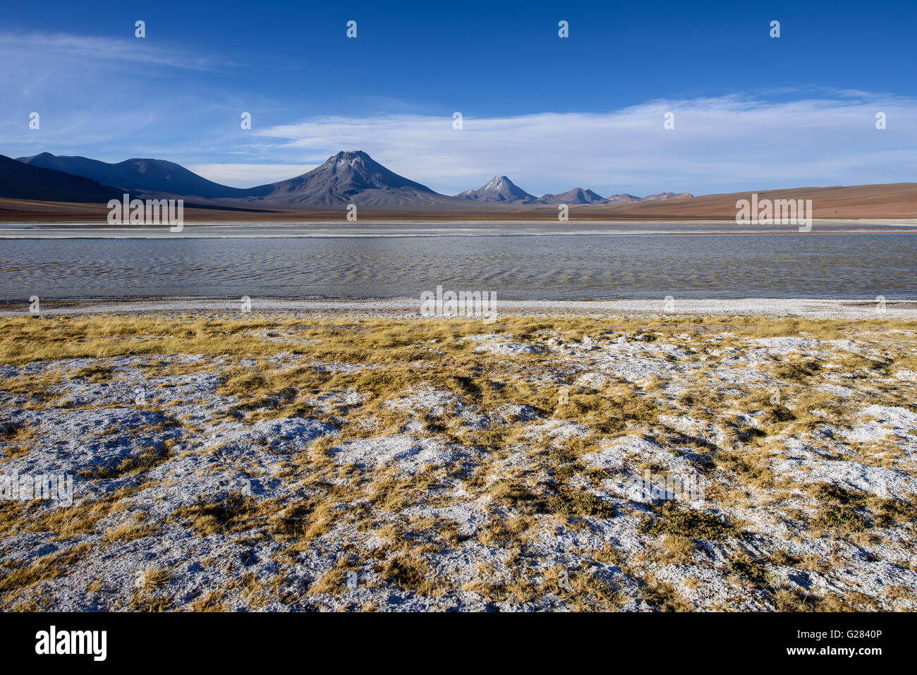 Laguna Leija lake Stock Photo - Alamy