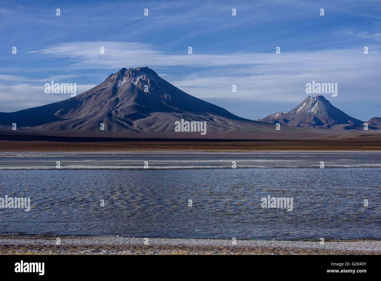 Laguna Leija lake Stock Photo - Alamy