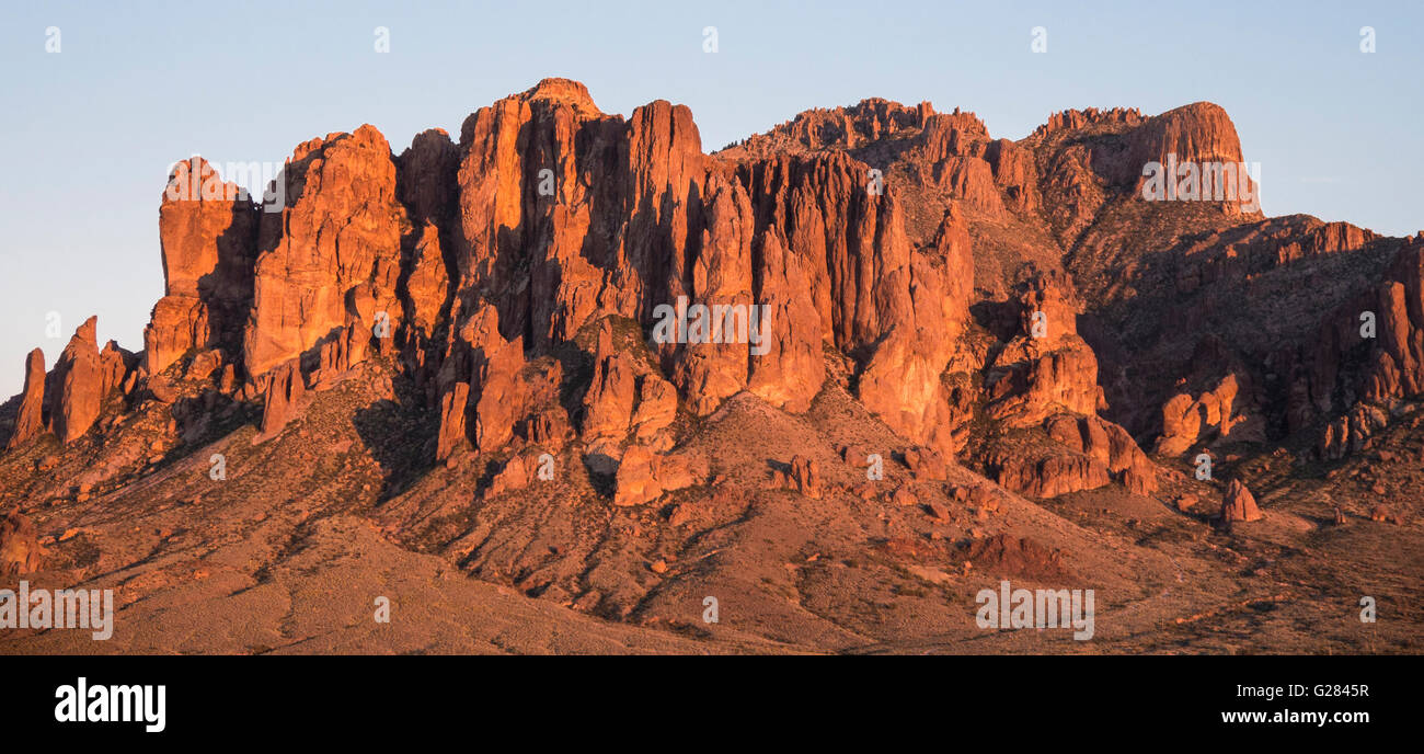 Sunset on Superstition Mountain, Apache Junction, Arizona Stock Photo ...