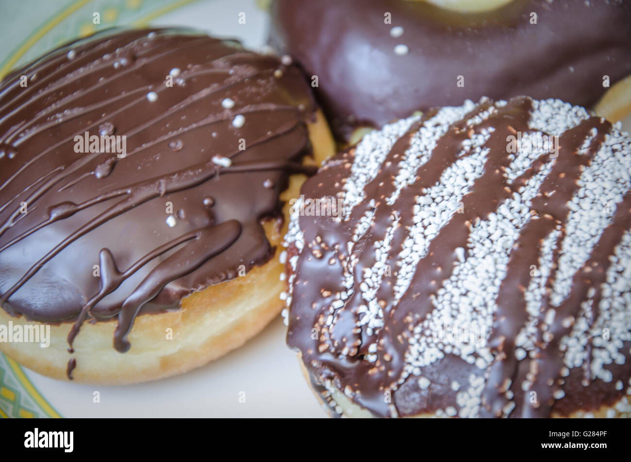 Sweet donuts for breakfast Stock Photo - Alamy