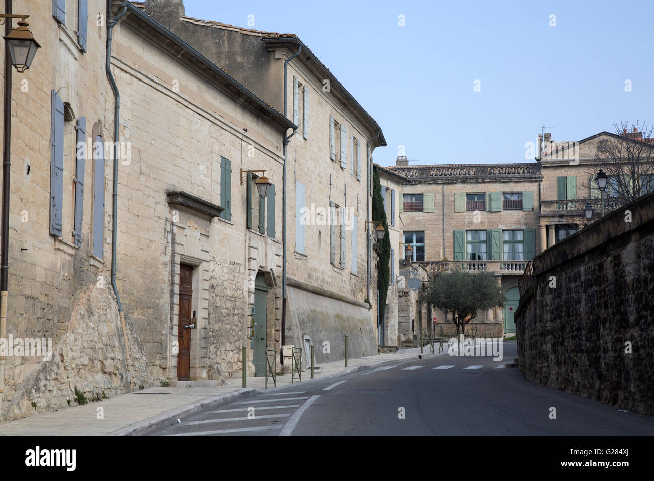 Street in Uzes; Provence; France; Europe Stock Photo - Alamy