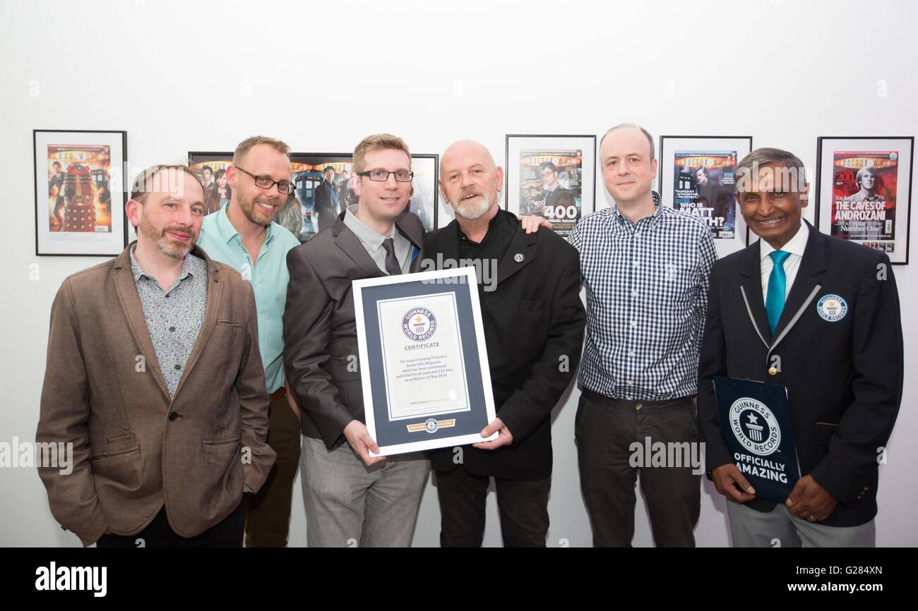 EDITORIAL USE ONLY Past and present editors of Doctor Who Magazine ...