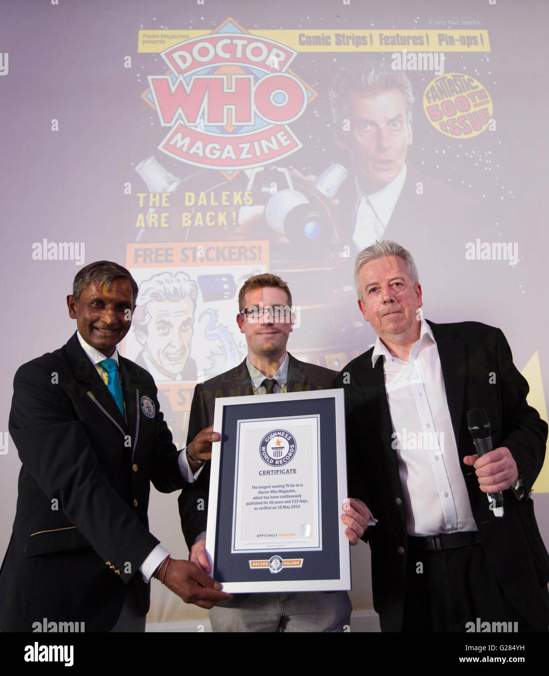 EDITORIAL USE ONLY (left to right) Guinness World Records adjudicator ...