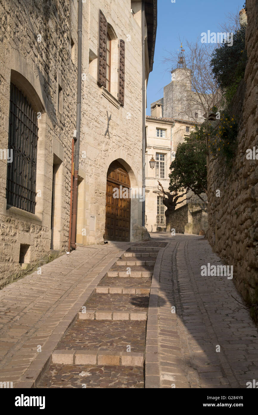 Street in Uzes, Provence, France, Europe Stock Photo - Alamy