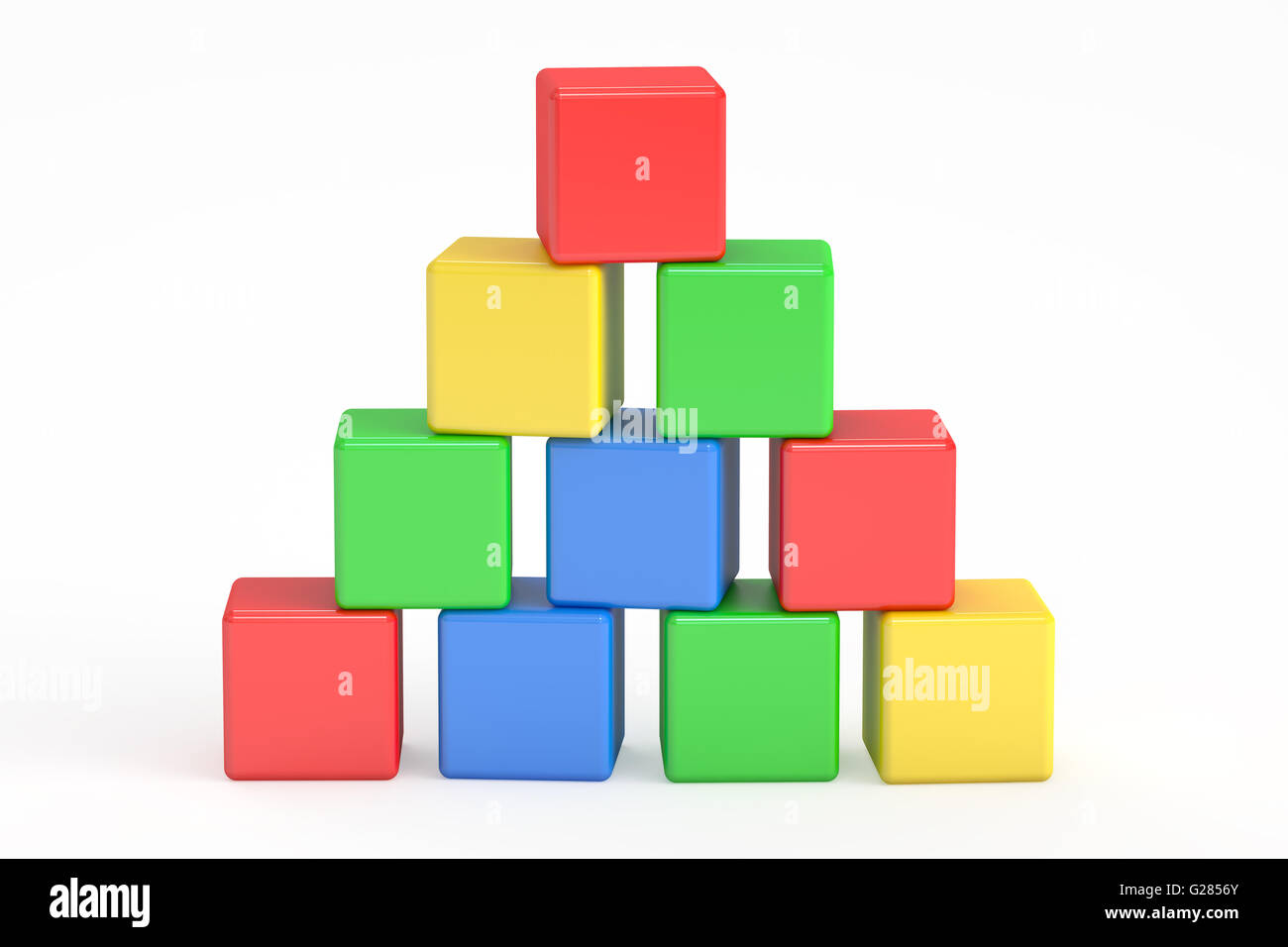 blocks building, cubes. 3D rendering isolated on white background Stock ...