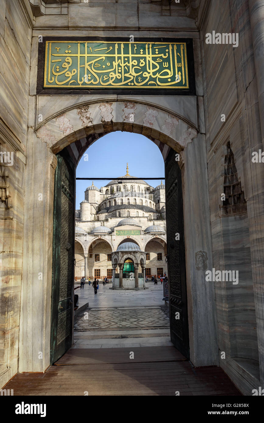 Blue mosque istanbul door hi-res stock photography and images - Alamy