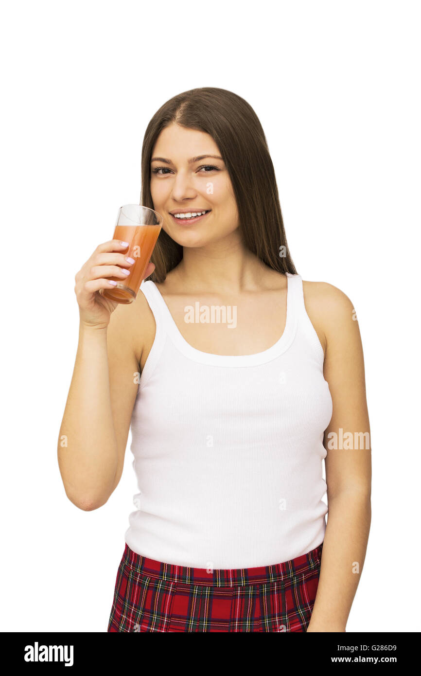 Beautiful girl glass orange juice hi-res stock photography and images ...