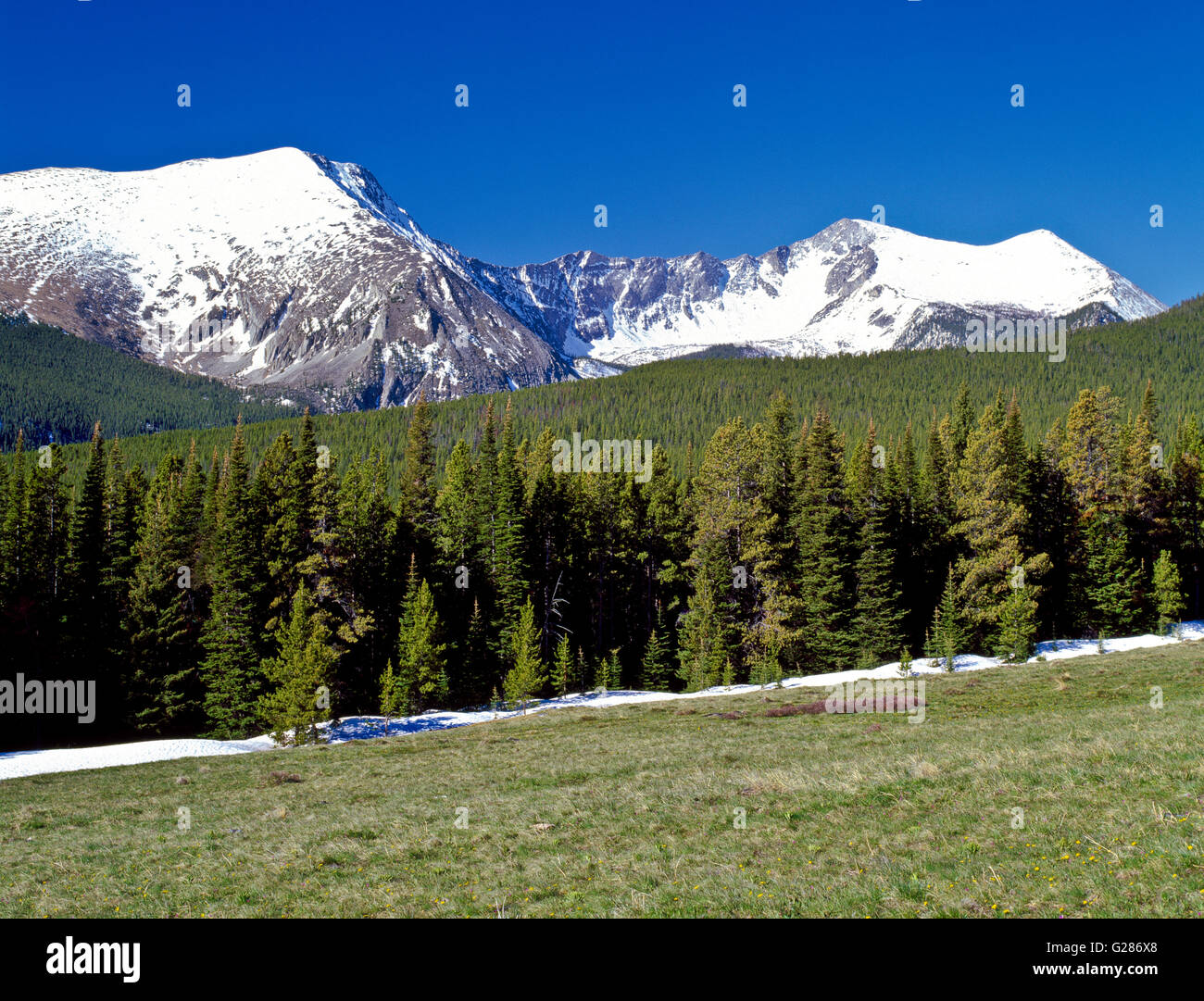deer lodge mountain (left) and mount powell in the flint creek range ...