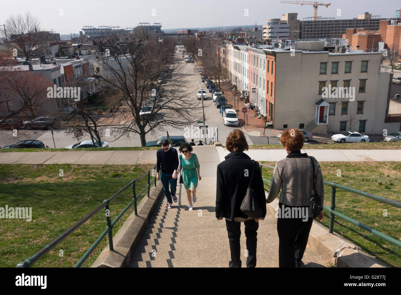 federal hill park steps Baltimore Maryland MD Stock Photo - Alamy