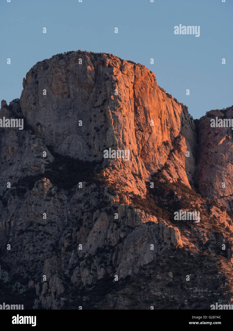 Sunset light on the cliffs of Pusch Ridge, Catalina State Park, Tucson ...