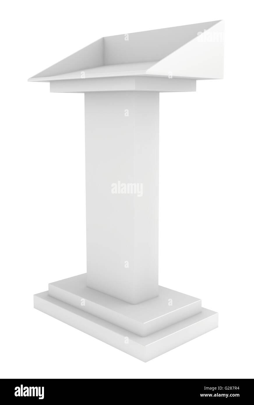 Speaker podium tribune rostrum stand. Isolated on white background ...