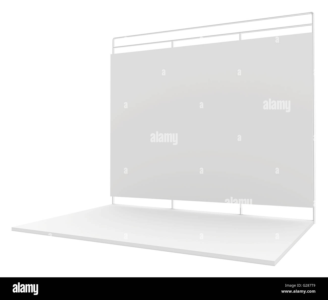 Blank exhibition stand. 3d render isolated on white background Stock ...